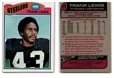 1977 Topps #319 Frank Lewis EXMT/NM - Pittsburgh Steelers | eBay