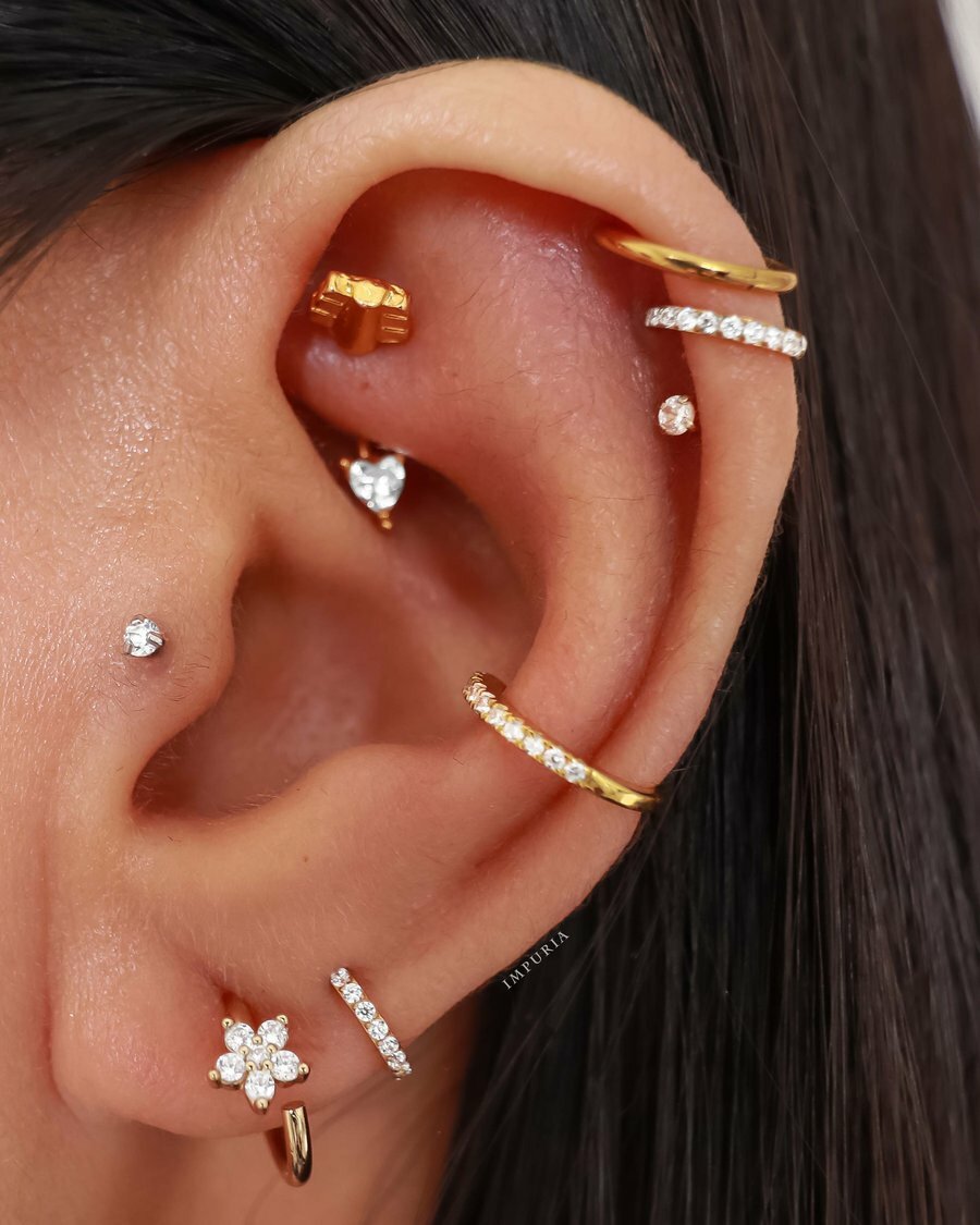 Ear Piercing Rook Heart