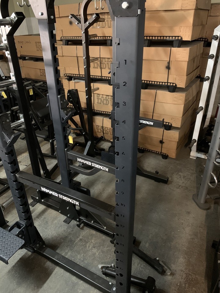 Hammer Strength HD Elite Power Rack Custom Matte Blk With Accessories ...