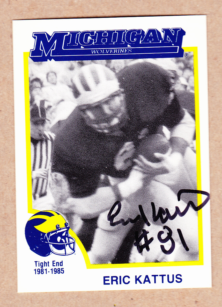 Eric Kattus signed Michigan Wolverines 1991 College Classics FB card | eBay