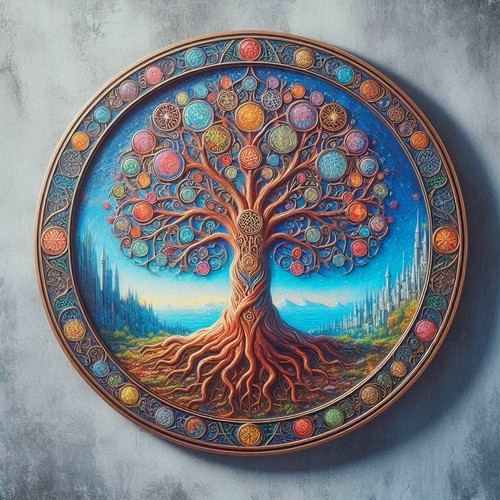 30cm Metal Wall Plaque Sacred Tree of Life Hanging Art Home Decor ...