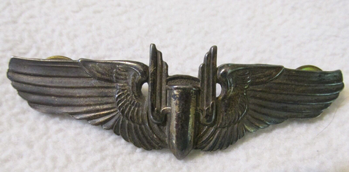 Vintage WW2 US Air Force Bomber Aerial Gunner Wings Badge Sterling ...