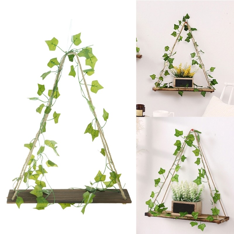 Simulation Spring Vine Hanging Rope Plant Storage Rack Flower Pots Wall ...