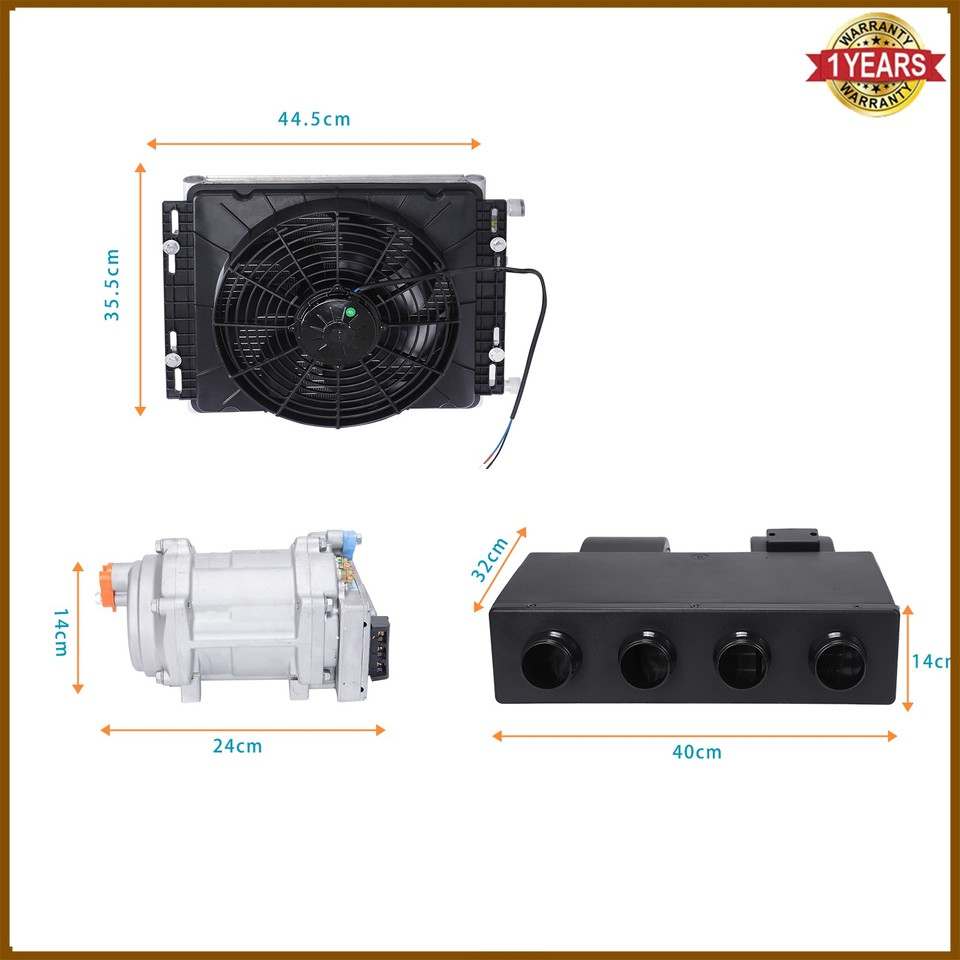 12V Electric Car Air Conditioning Underdash Universal A/C Unit Kit AC ...