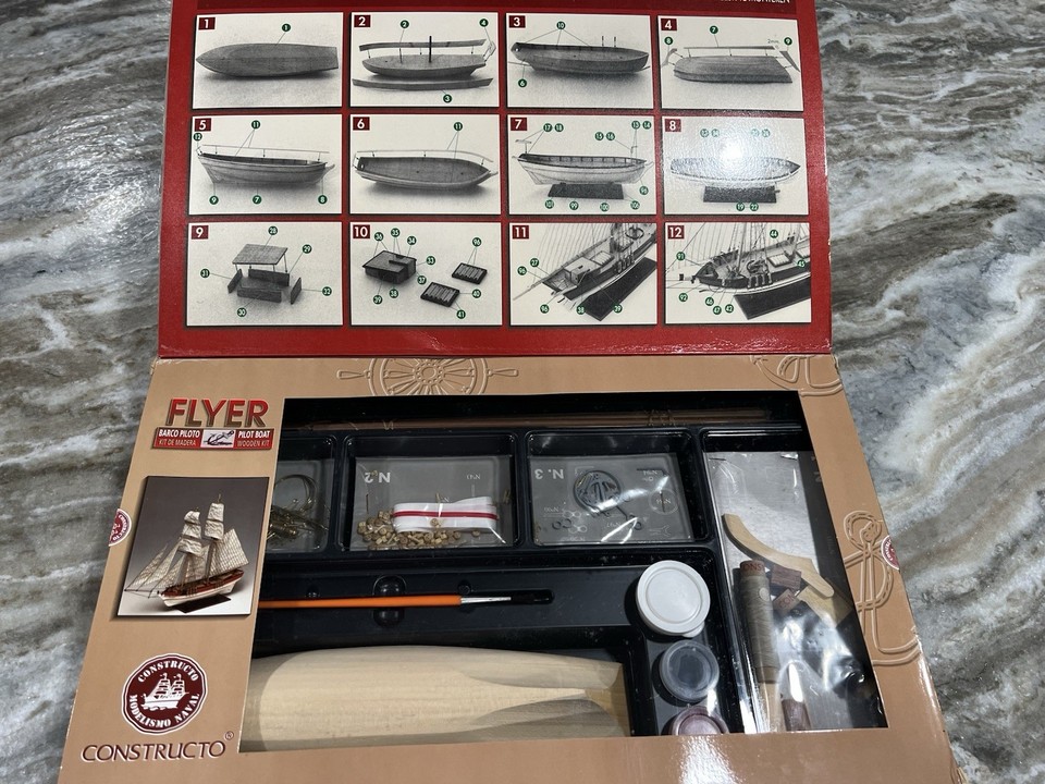 CONSTRUCTO FLYER PILOT BOAT 1:100 SCALE ""WOODEN"" SHIP MODEL KIT NEW... | eBay