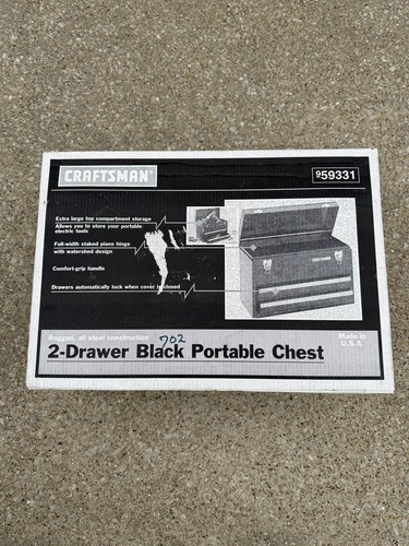 Sears Craftsman USA NOS 59331 Steel 2-Drawer Black Tool box Portable ...