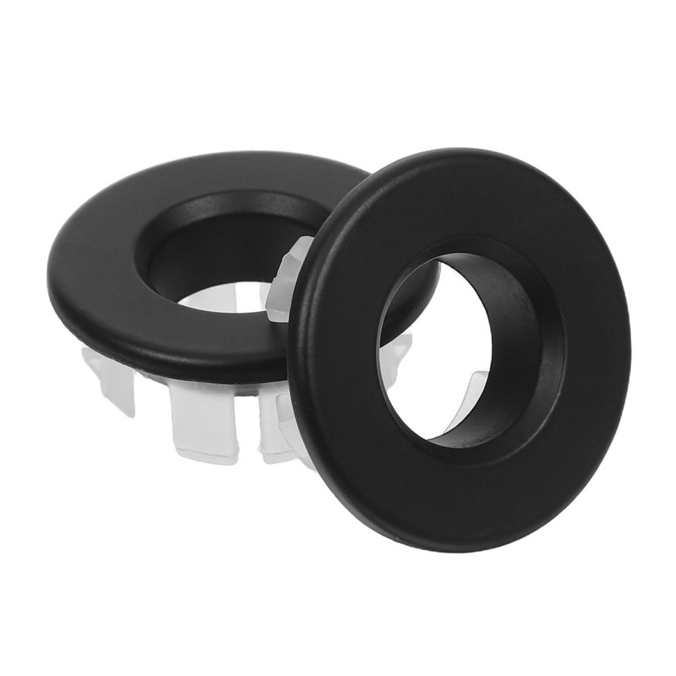 2 Pcs Bathtub Overflow Cap Black Sink Basin Trim Cover Drain Bathroom ...