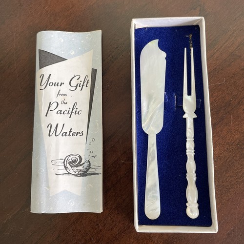 RELISH SET Mother Of Pearl Original Box from Pacific Islands Antique | eBay