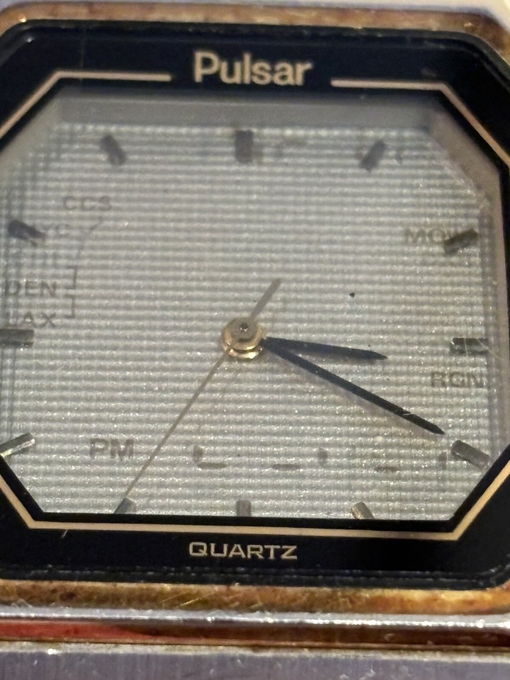 Pulsar Y951-5019 Ana-Digi World Time Watch, Works, USED, VERY FADED LCD ...