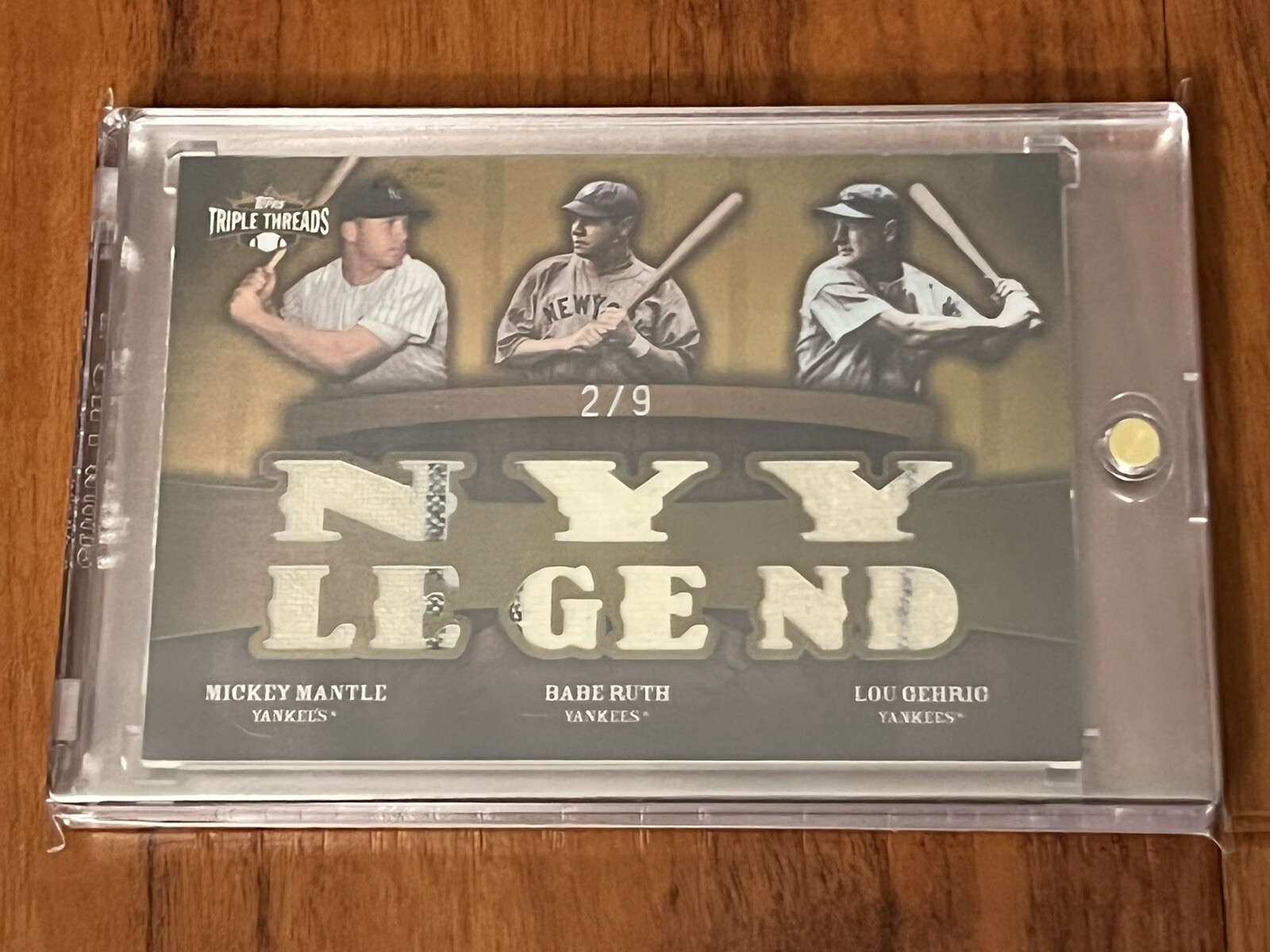 2009 Topps Triple Threads MANTLE/RUTH/GEHRIG /9 NYY Legend Pinstripe ...