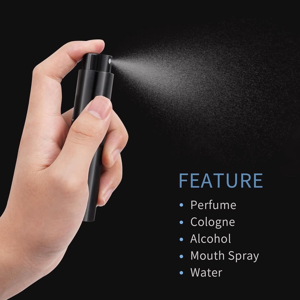2 or 3Pcs 8ml Cologne Travel Bottle, Perfume Atomizer, Refillable black ...