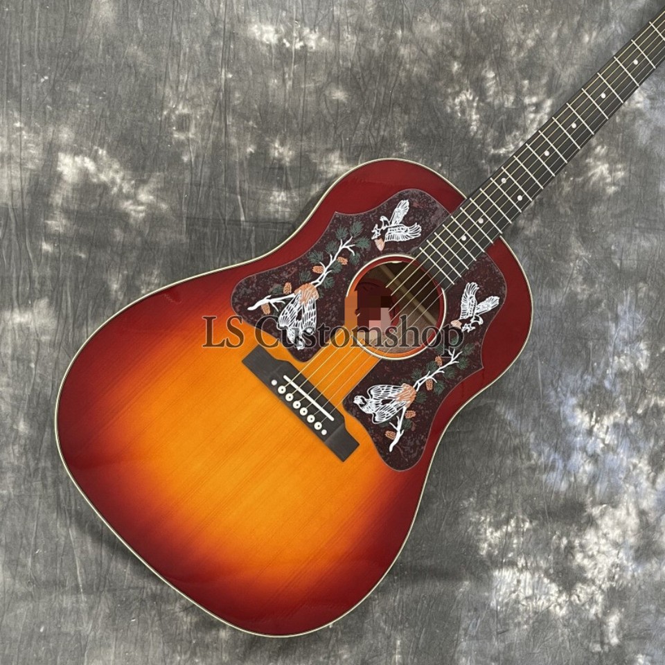 J45 Double Pickguard Cherry Sunburst Acoustic Guitar B1G Pickup Solid ...