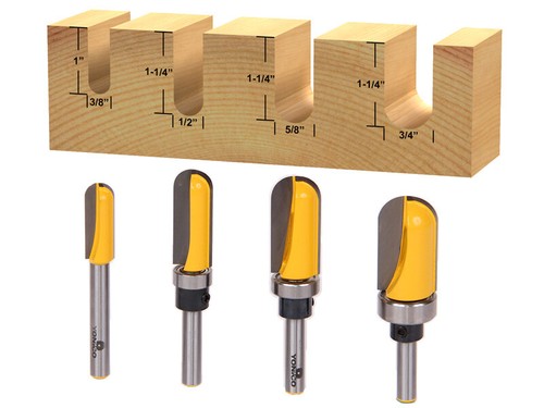 4 Bit Core Box Router Bit Set - 1/4" Shank - Yonico 14460q 765573826555 ...