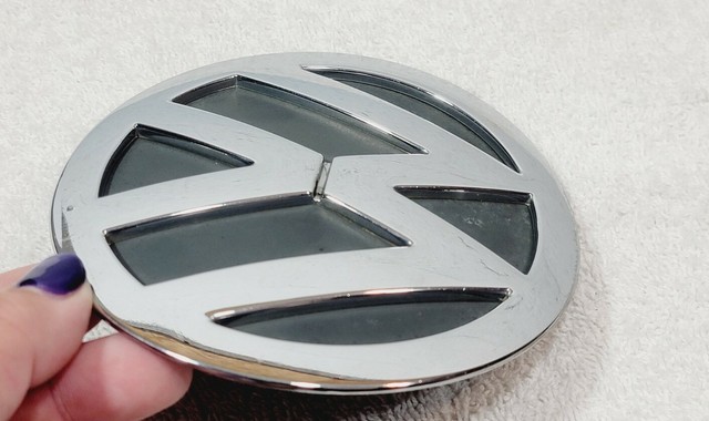 VW Volkswagen Round Chrome Black Emblem Symbol Badge OEM Genuine for ...