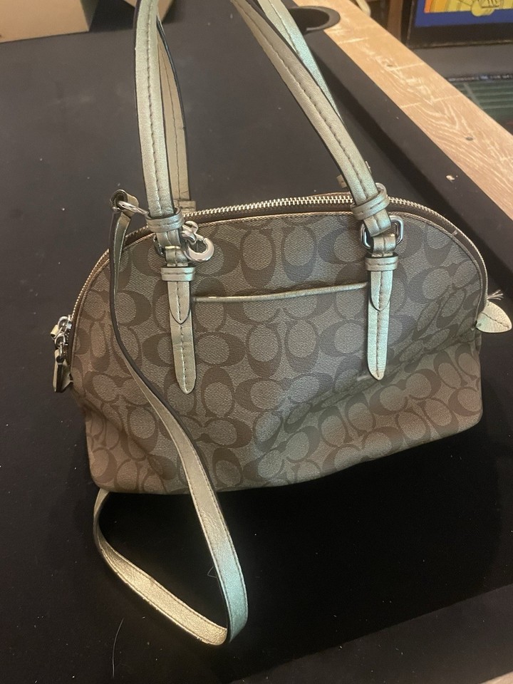 Coach Tan Gold Signature Crossbody Bag Purse | eBay