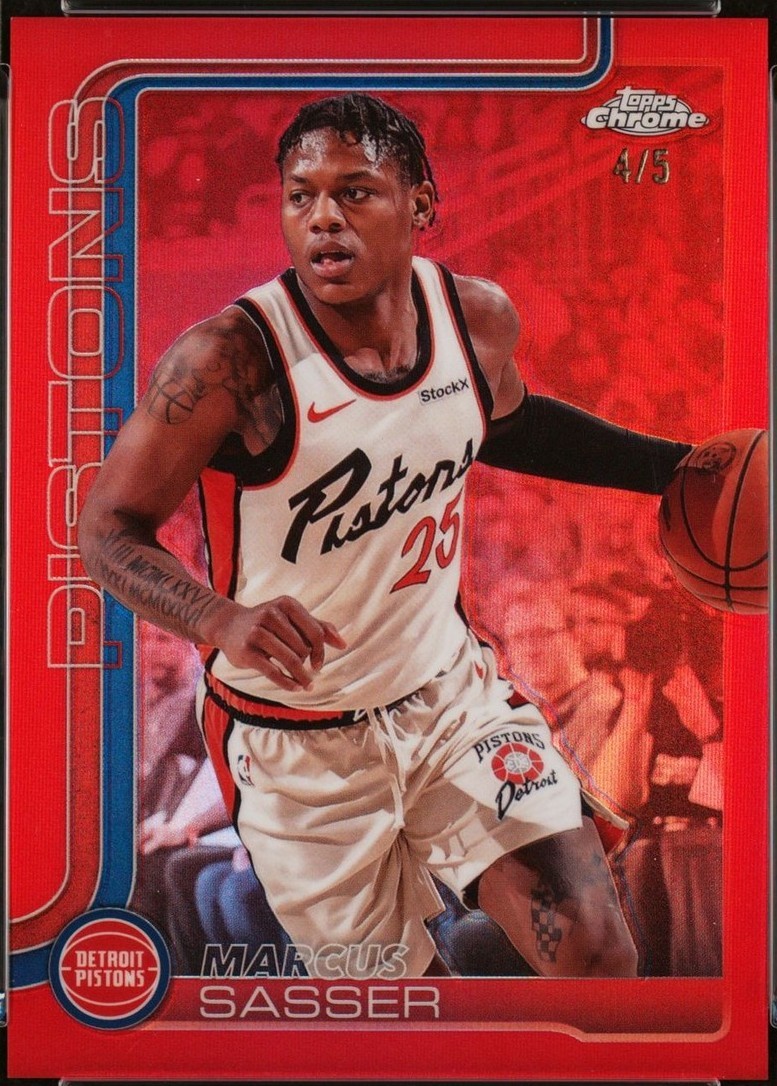 2025-26 Topps Chrome - Marcus Sasser #35 Red Refractor /5 for sale ...