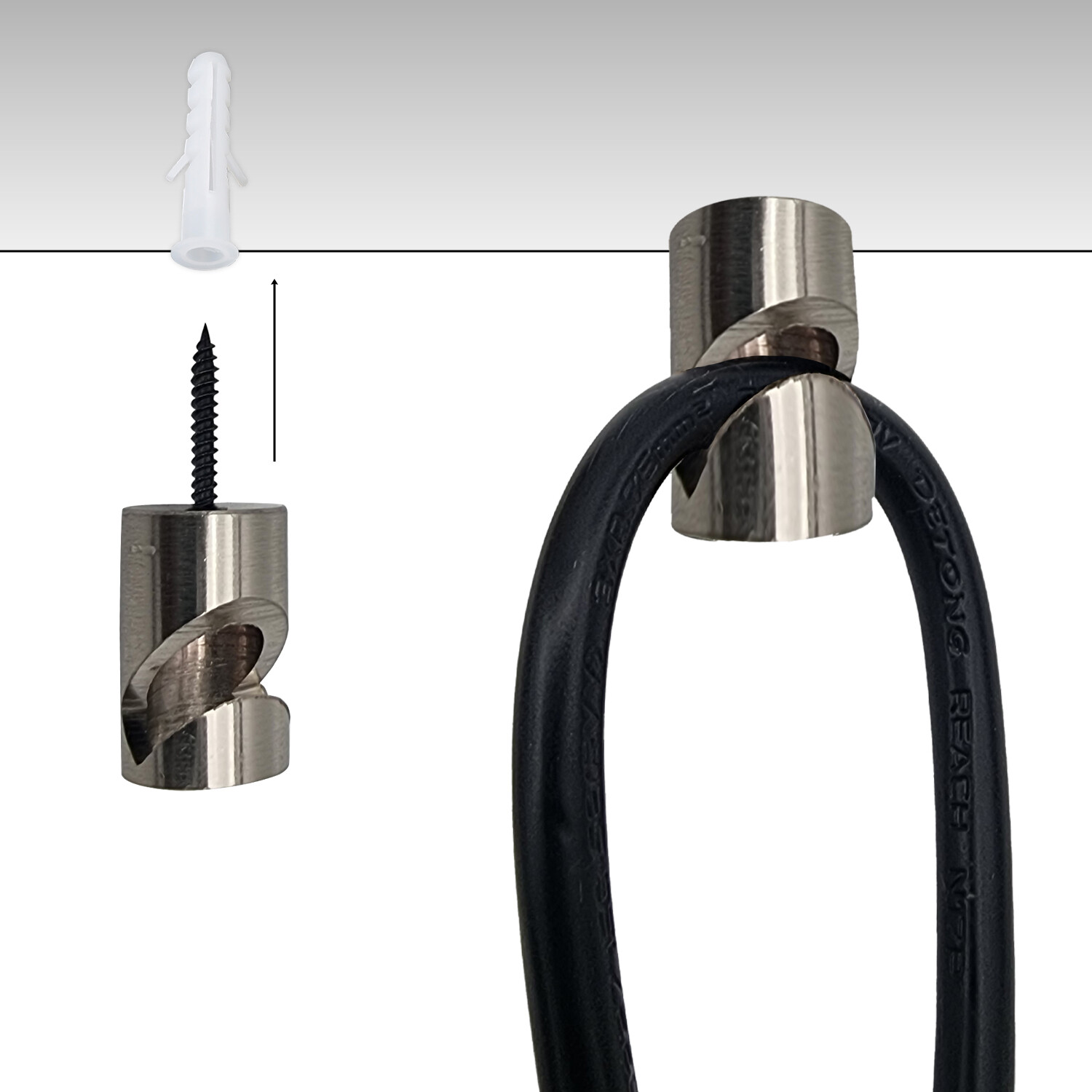 'V' Decentralizer Ceiling/Wall Mount Hook for Fabric Electrical Cables ...