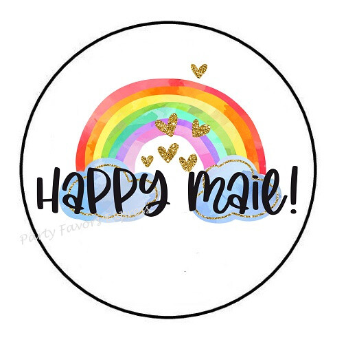 30 HAPPY MAIL RAINBOW ENVELOPE SEALS LABELS STICKERS 1.5" | eBay