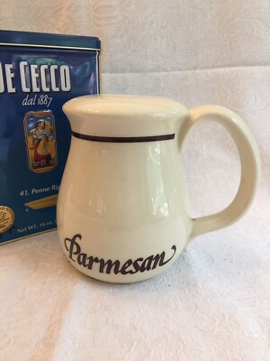 Ivory Ceramic Parmesan Cheese Shaker 4 3/4 "Tall White w/ Wide Handle ...