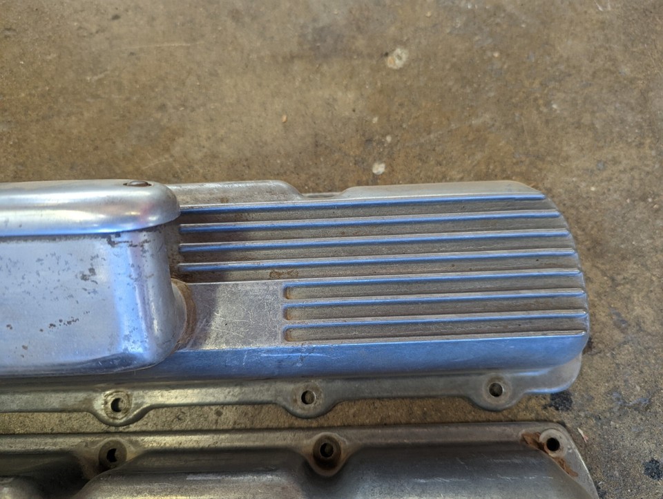 Vintage Finned Aluminum Valve Covers Olds 455 Hardin Marine Mickey ...