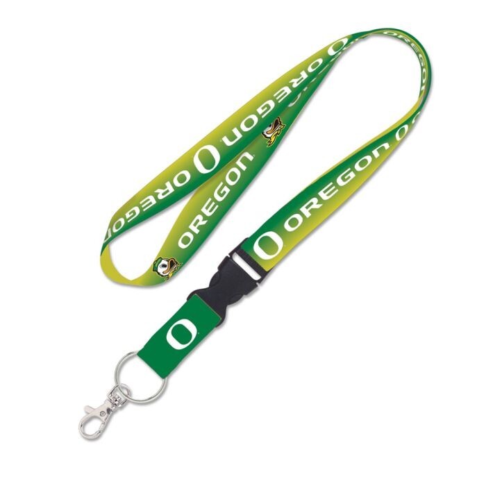 OREGON DUCKS LANYARD KEYCHAIN W/DETACHABLE BUCKLE 1" WIDTH 22" LENGTH ...