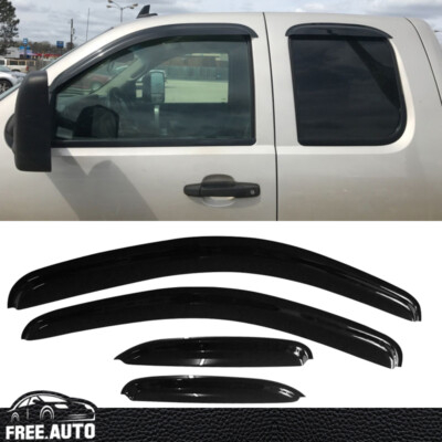 Fits 08-13 Chevy Silverado GMC Sierra Extended Cab Window Visors Vent ...