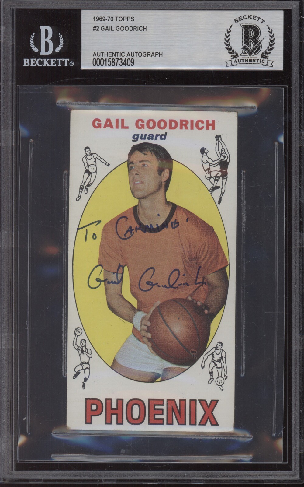 GAIL GOODRICH SIGNED 1969/70 TOPPS ROOKIE #2 BAS/BGS AUTHENTIC AUTO ...