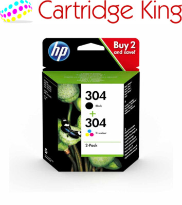 Original HP 304 Black & Colour Ink Cartridges for HP DeskJet 2620 All ...