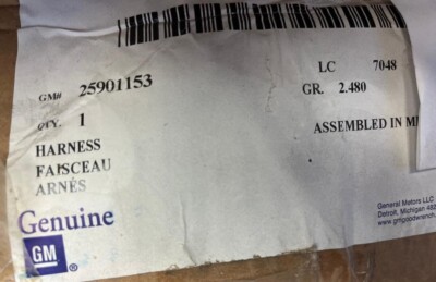 GM Plug-In Harness Kit #2901153 DAMAGED BOX | eBay