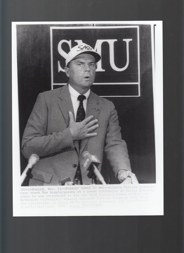 Tom Rossley 1990 SMU Coach Vintage 7x9 Glossy A/P Wire Photo with ...