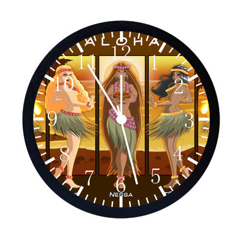 Hawaiian Hula Dance Black Frame Wall Clock E31 | eBay