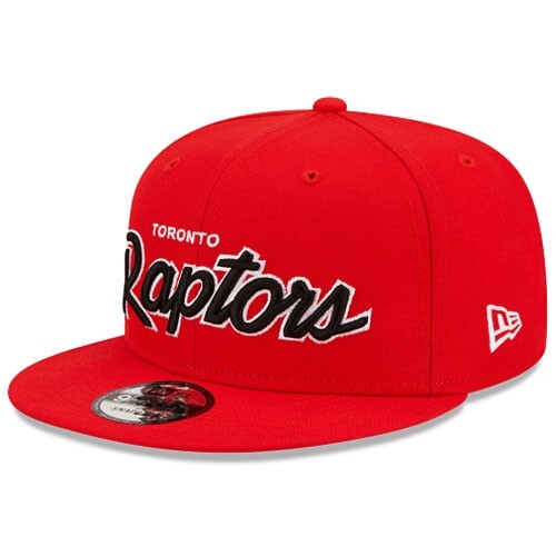 New Era Toronto Raptors Red Snapback Hat NBA Script Team Logo ...