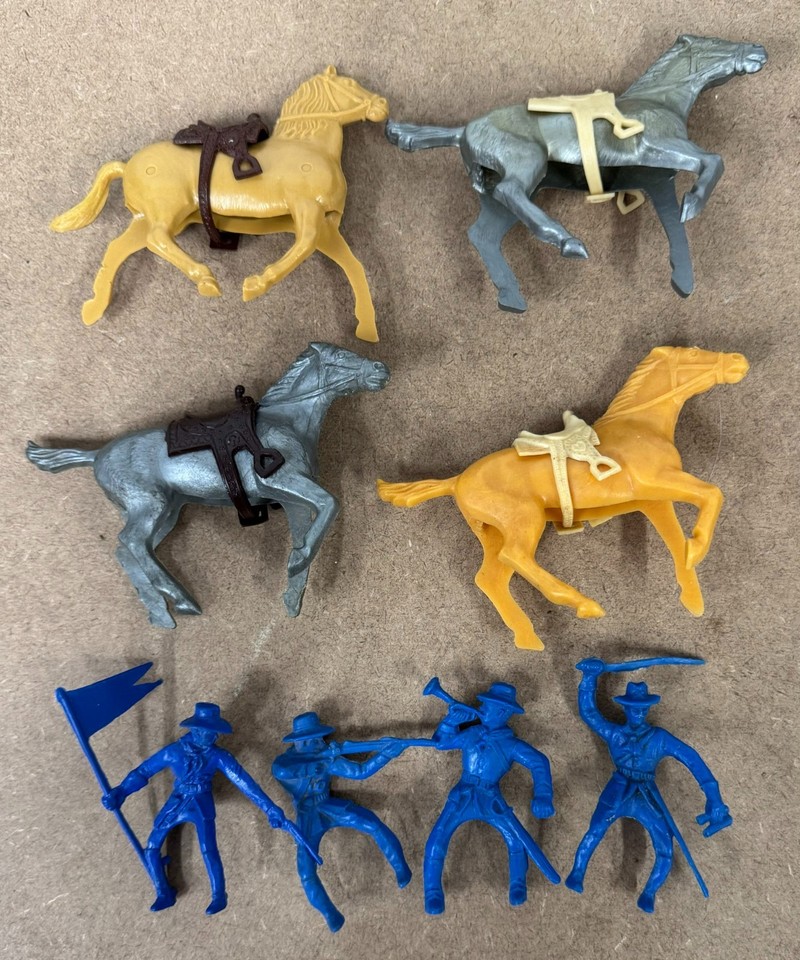 Vintage Tim mee Timmee Civil War Mounted Calvary Plastic Figures 70MM ...