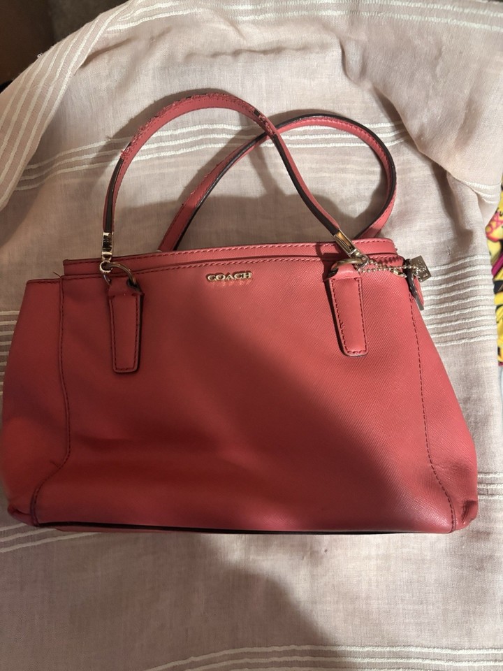 Coach Coral Blush Pink Leather Bag Small Handbag | eBay