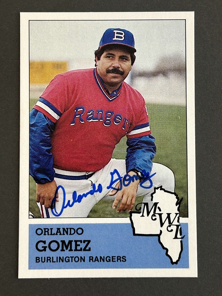 Orlando Gomez Autograph Signed 1983 Larry Fritsch Cards Burlington ...