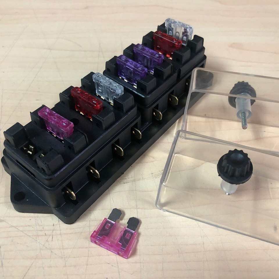 1 Set Car Lateral Single Fuse Box 8 Way Fuse Holder Box with Protection ...