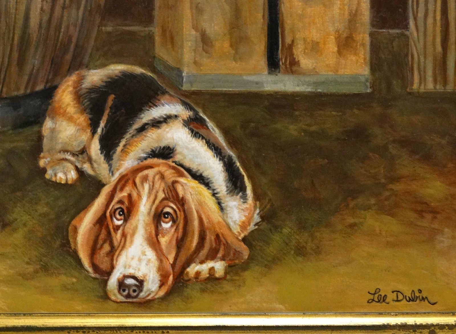 Grocery Shopping Delivery Boy with Dog by Lee Dubin Original Framed Oil ...