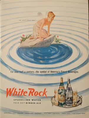 Vintage 1951 white rock sparkling water print ad. Keeps you sparkling ...