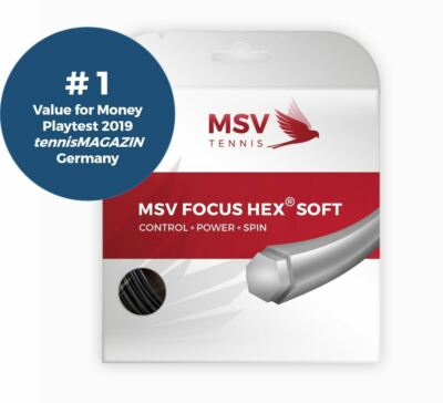 MSV Focus HEX Soft Tennis String Set, 1.30 Gauge, Black | eBay