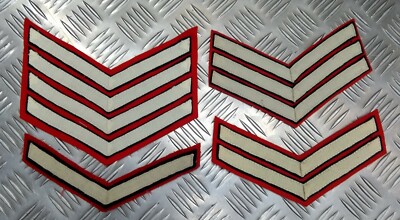 Genuine Vintage British Military Issue White Chevrons on Red Felt Rank ...