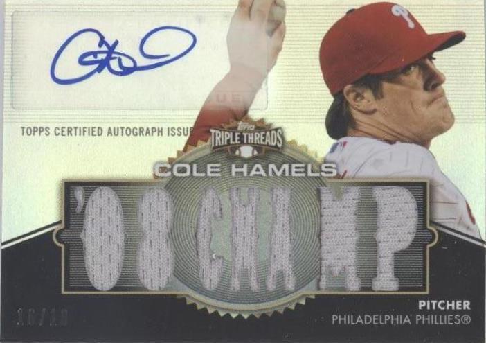 2012 Topps Triple Threads - Autographed Relics Cole Hamels #TTAR-103 / ...