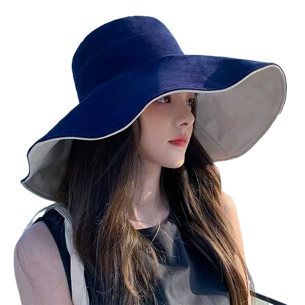 Big Brim Beach Cap Anti-UV Sun Hat Spring Summer Bucket Hat Women Men ...