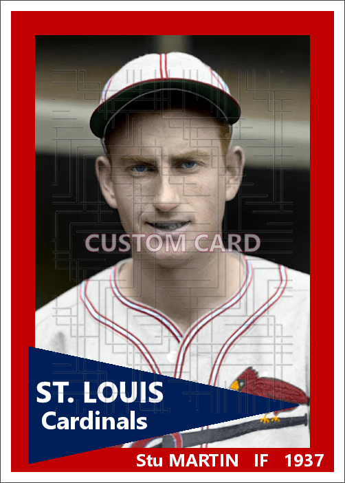 Stu Martin - 1937 St. Louis Cardinals - 2.5 x 3.5 custom card (blank ...