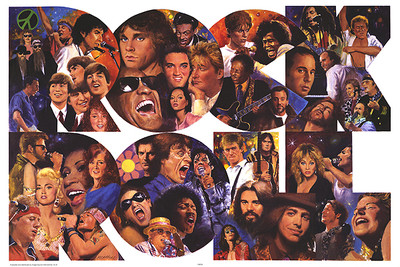 ROCK & ROLL LEGENDS - COLLAGE ART POSTER - 24x36 CM04 | eBay UK