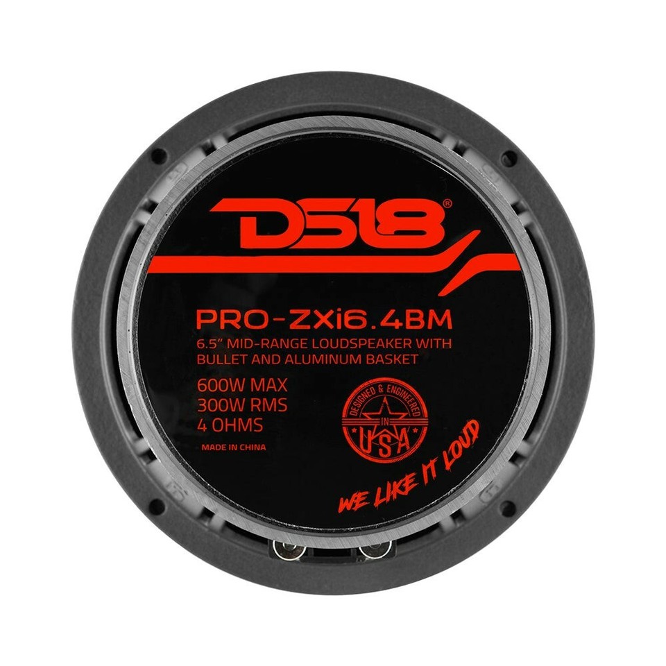 DS18 PRO-ZXI6.4BM 6.5" Car Speaker Mid-Range with Bullet 600 Watts 4 ...