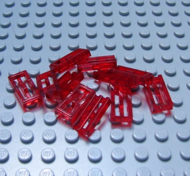 LEGO Trans Red 1 x 2 Tile Grille as Lot of 10 | eBay
