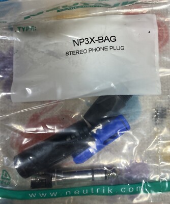 Neutrik NP3X-B 3 pole 1/4" TRS Stereo Phone Plug Audio Jack ...