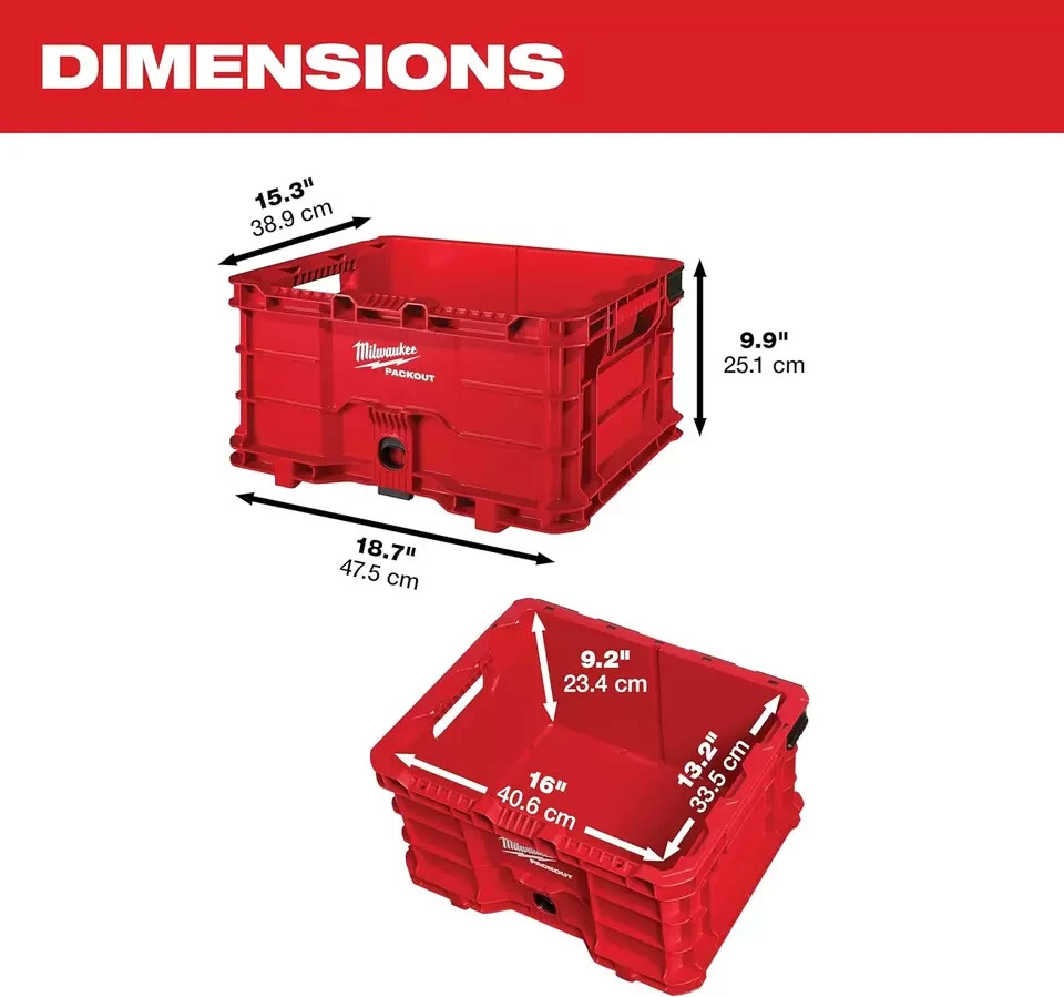 Milwaukee 48-22-8440 PACKOUT Impact Resistant Tool Storage System Crate ...
