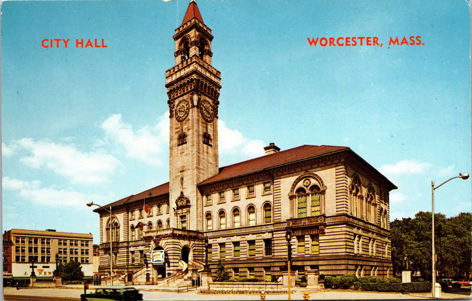 Worcester MA City Hall Postcard unused 1964 | eBay