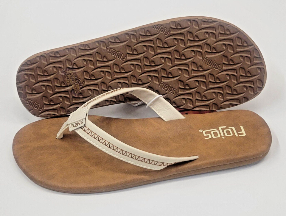 Flojos Womens Flojos Claire Ivory Tan 10 | eBay